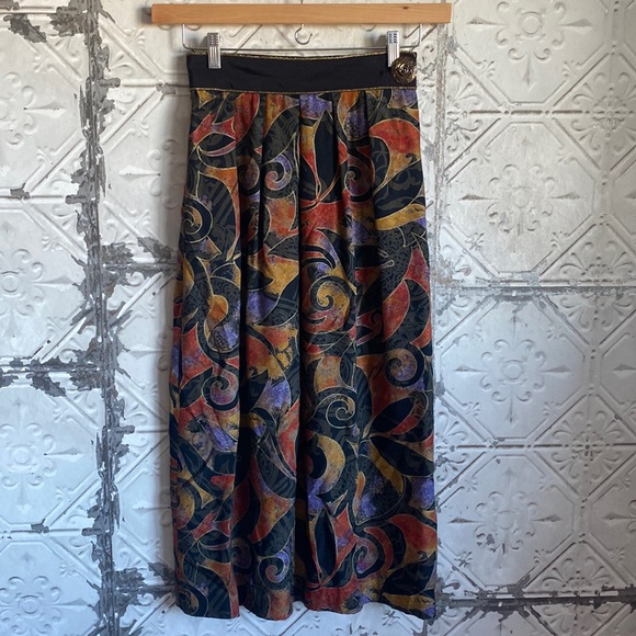 Vintage | Skirts | Vintage Funky 8s Midi Skirt | Poshmark
